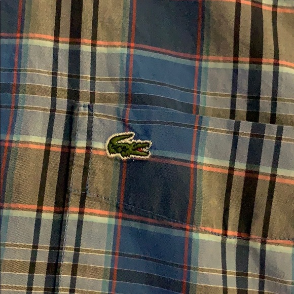 Lacoste | Shirts | Plaid Lacoste Button Up Shirt Sz4 | Poshmark
